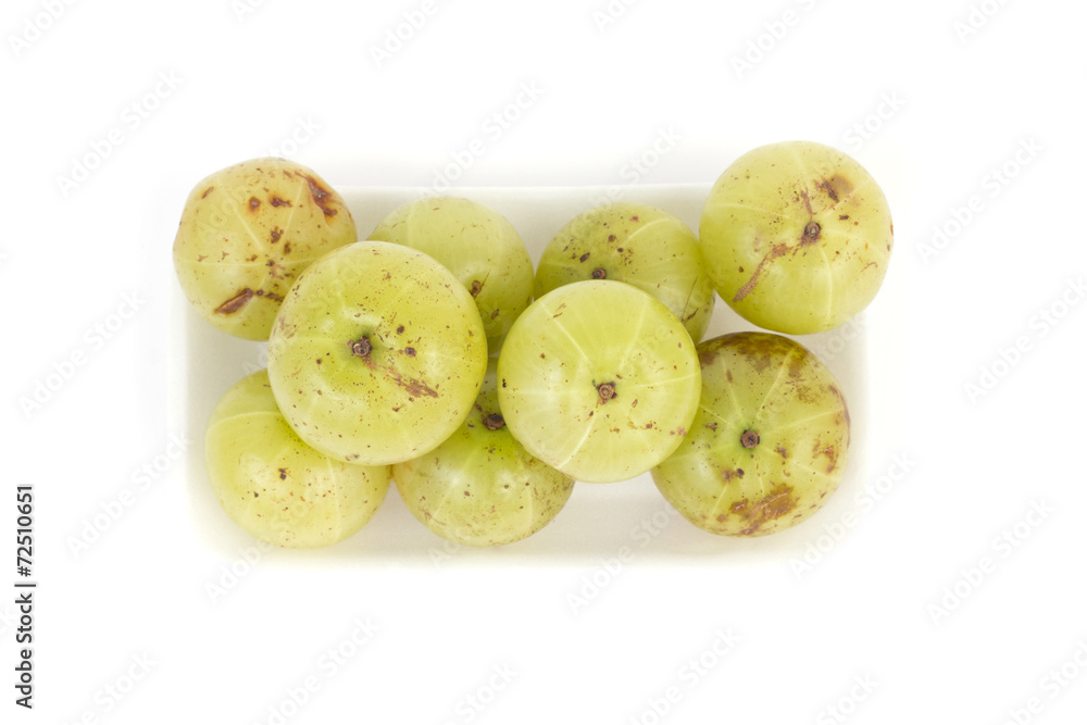 Indian Gooseberry, Emblic myrablan, Malacca tree (Phyllanthus em Stock ...