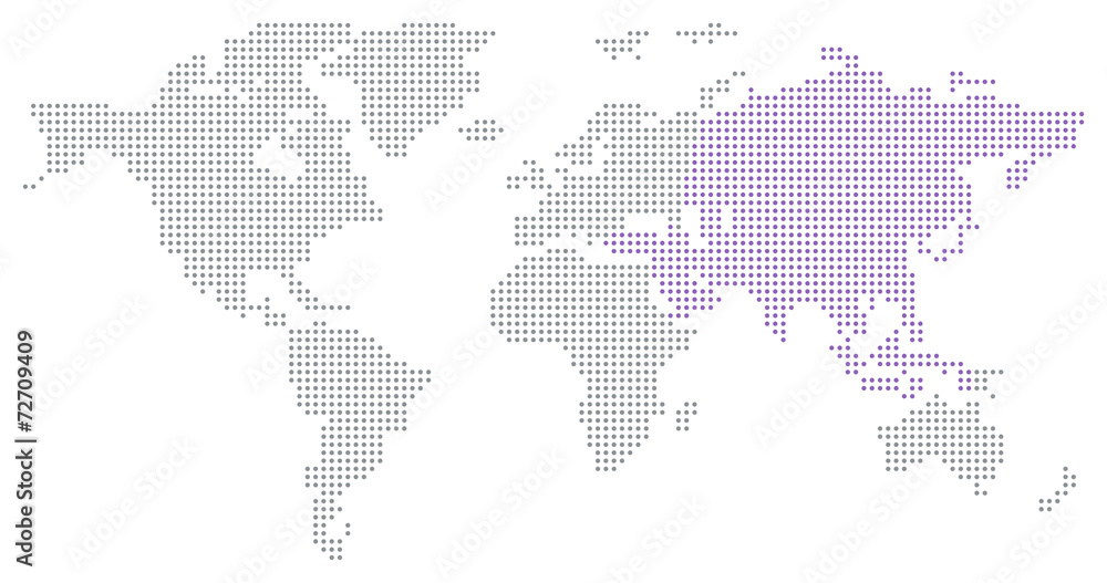 Stock-Illustration „Dotted World Map - Asia“ | Adobe Stock