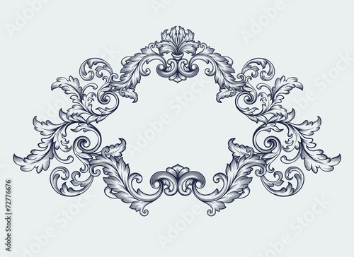 vector vintage Baroque frame scroll pattern Stock Vector | Adobe Stock
