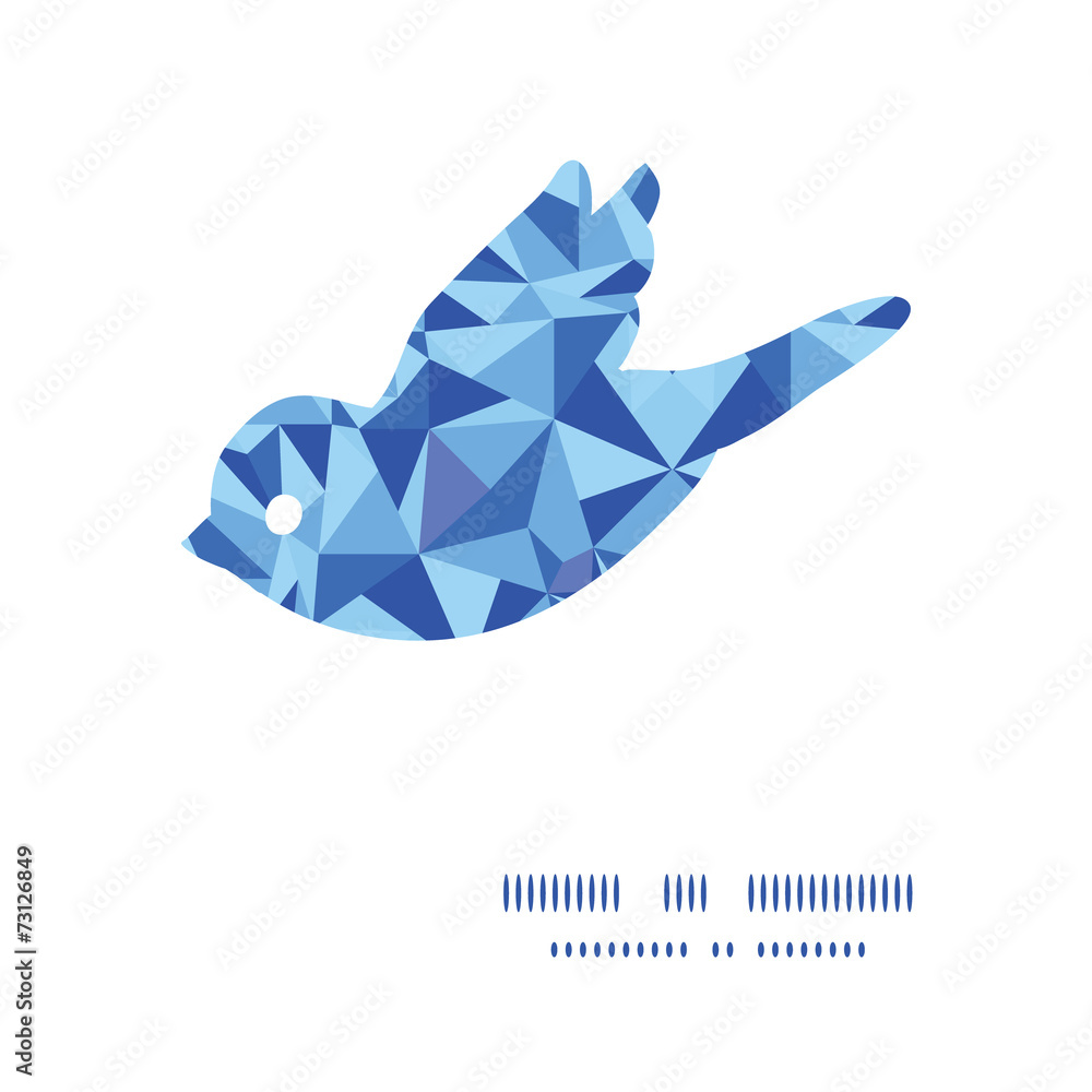 Vector blue triangle texture bird silhouette pattern frame Stock Vector ...