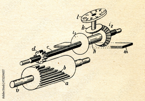 Leibniz wheel and counting wheel - Buy this stock photo and explore ...