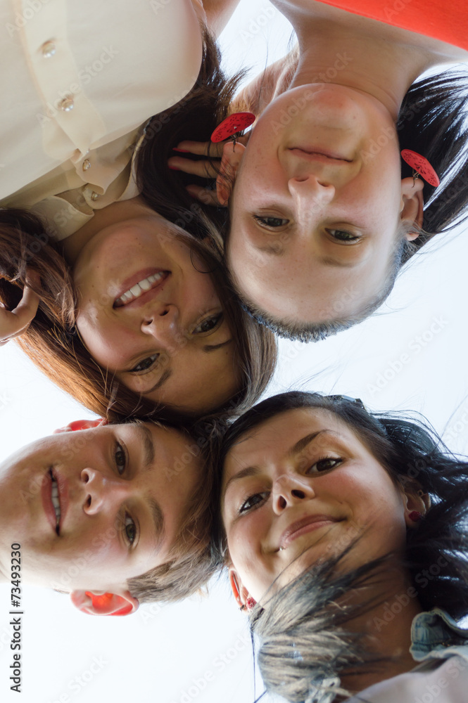 group of 4 best friends young people boy & 3 girls Stock Photo | Adobe ...