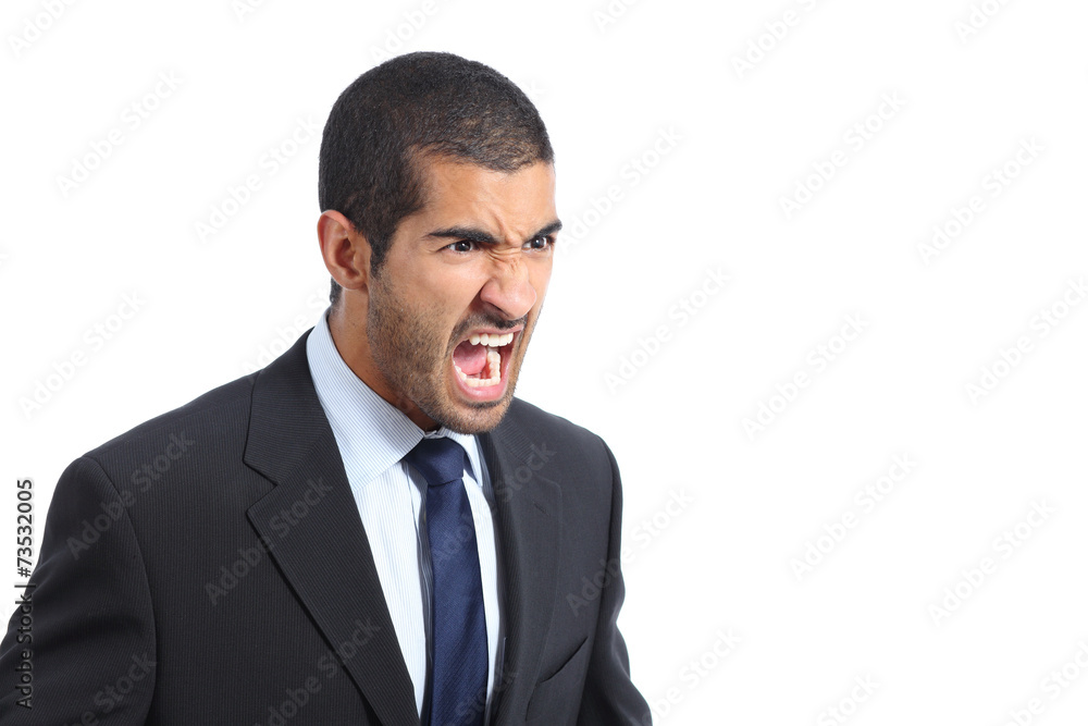 Angry arab business man shouting Stock Photo | Adobe Stock