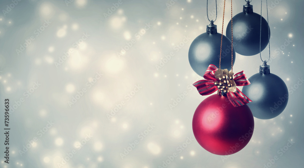 Red and gray Christmas ornaments Stock Photo | Adobe Stock