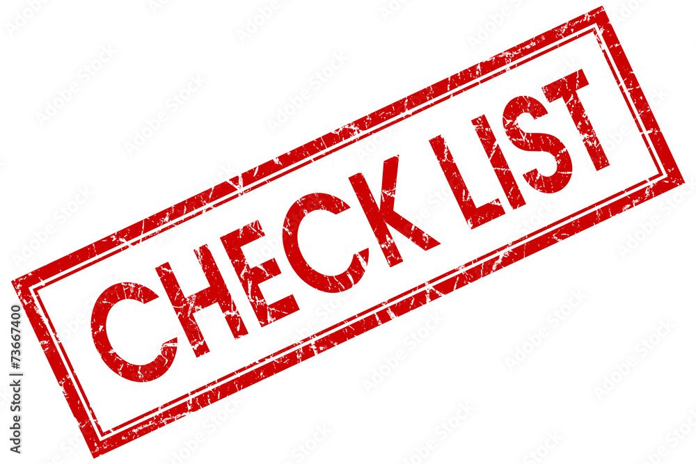 check list red square stamp isolated on white background Stock ...