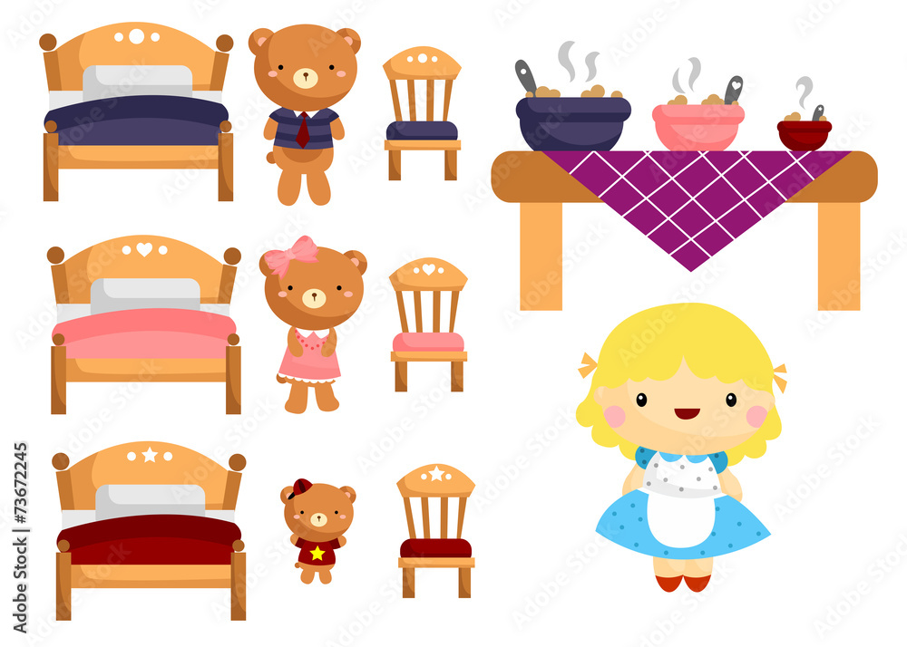 goldilocks and the three bears Stock Vector | Adobe Stock