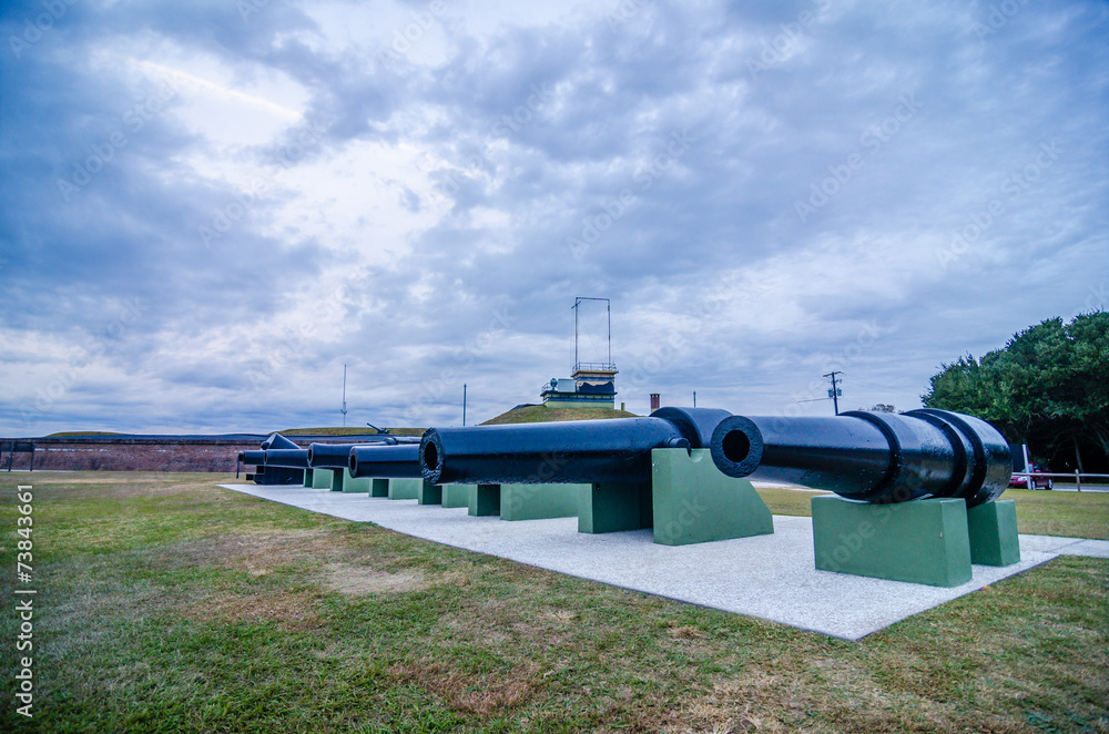cannons of Fort Moultrie on Sullivan's Island in South Carolina Stock ...