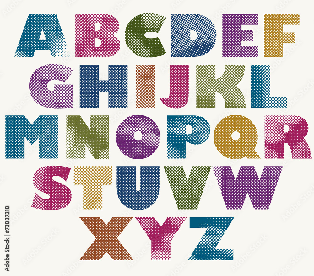 Halftone dots bold font. Stock Vector | Adobe Stock