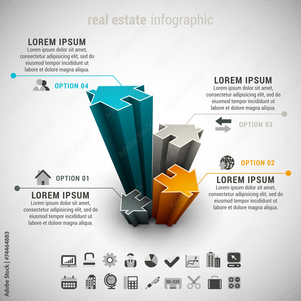 Real Estate Infographic Stock Vector | Adobe Stock