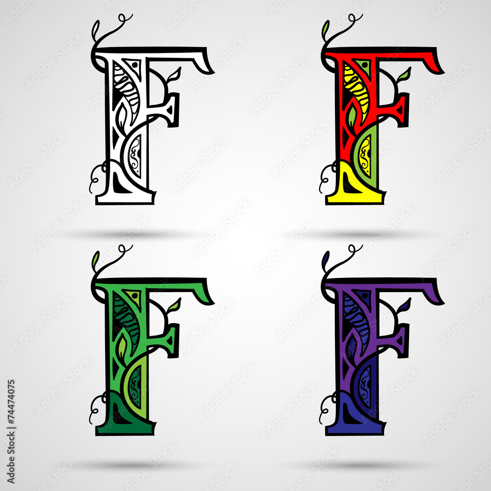 Fable forest hand drawn by a vintage font - F Stock Vector | Adobe Stock