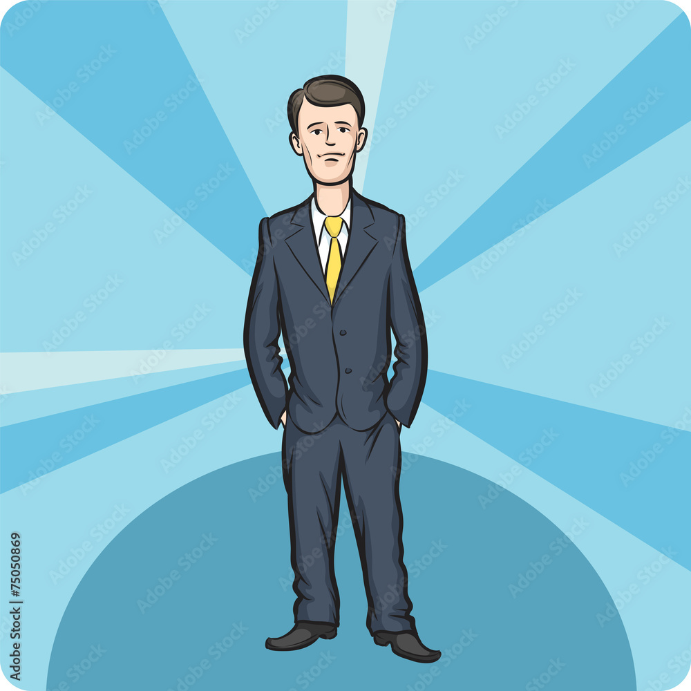 cartoon standing businessman Stock Vector | Adobe Stock
