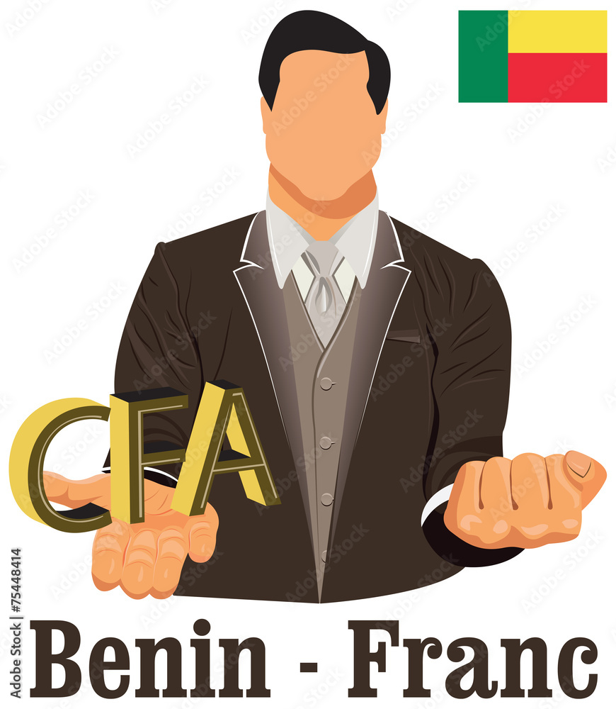 Vetor do Stock Benin national currency West African CFA franc symbol ...