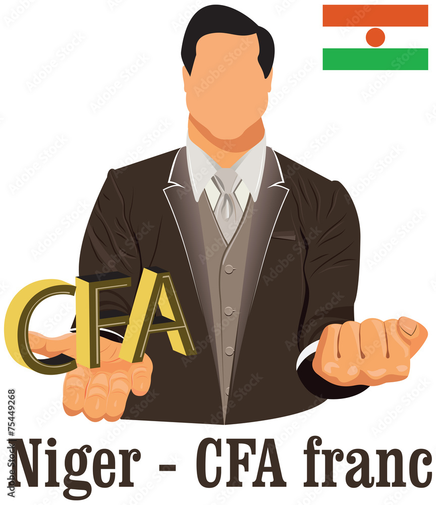 Niger national currency symbol West African CFA franc representi Stock ...