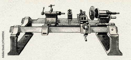 Maudslay's early screw-cutting lathe, 1798 - Buy this stock photo and ...
