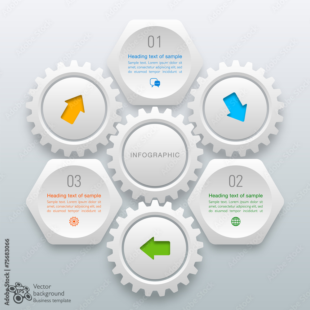 Infographics Vector Background Honeycomb Structure 3-step Stock Vector | Adobe Stock