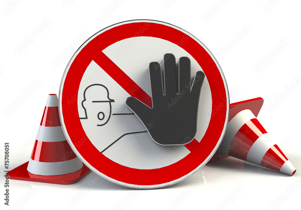 Achtung Stop Baustelle Stock Illustration | Adobe Stock