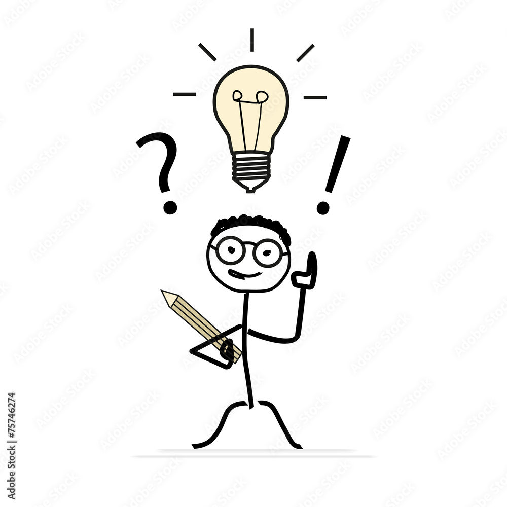 Stick figure symbolizes finding solutions Stock Illustration | Adobe Stock