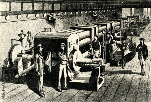 World's first central power station (Edison, 1882) Stock Illustration ...