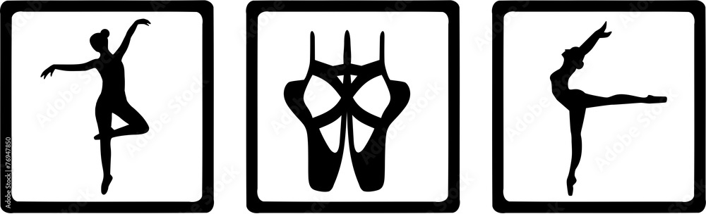 Ballet Icons Dancer Ballerina Stock Vector | Adobe Stock