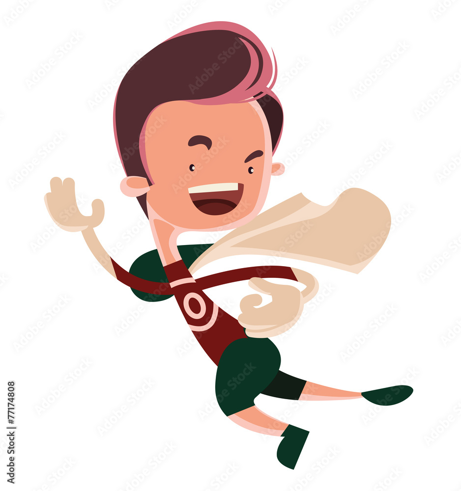 Running superhero comic vector illustration cartoon character Stock ...