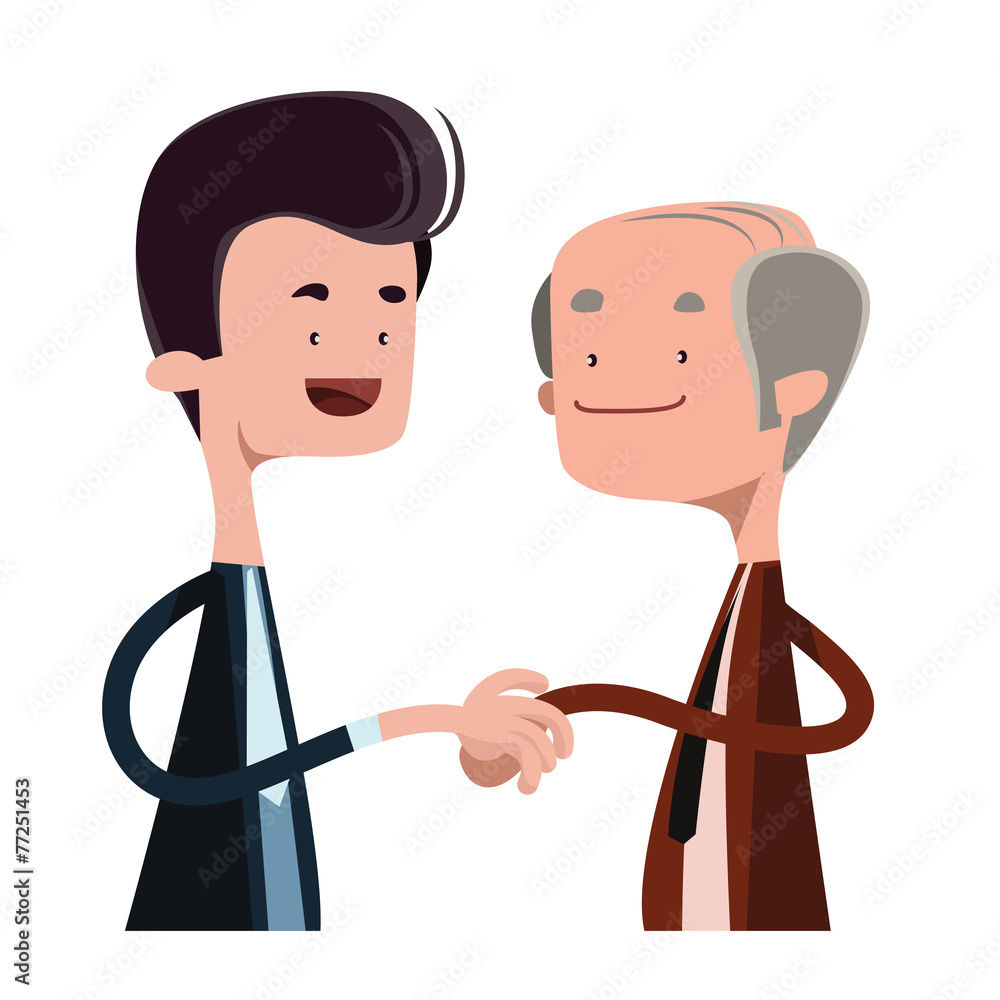People shaking hands vector illustration cartoon character Stock Vector ...