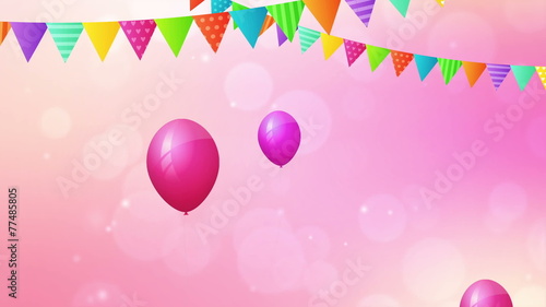 birthday loop background animation with balloons and flags Stock Video ...