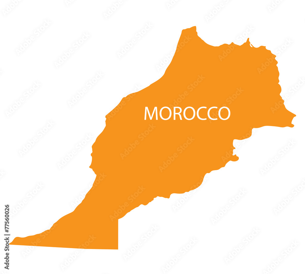 orange map of Morocco Stock Vector | Adobe Stock