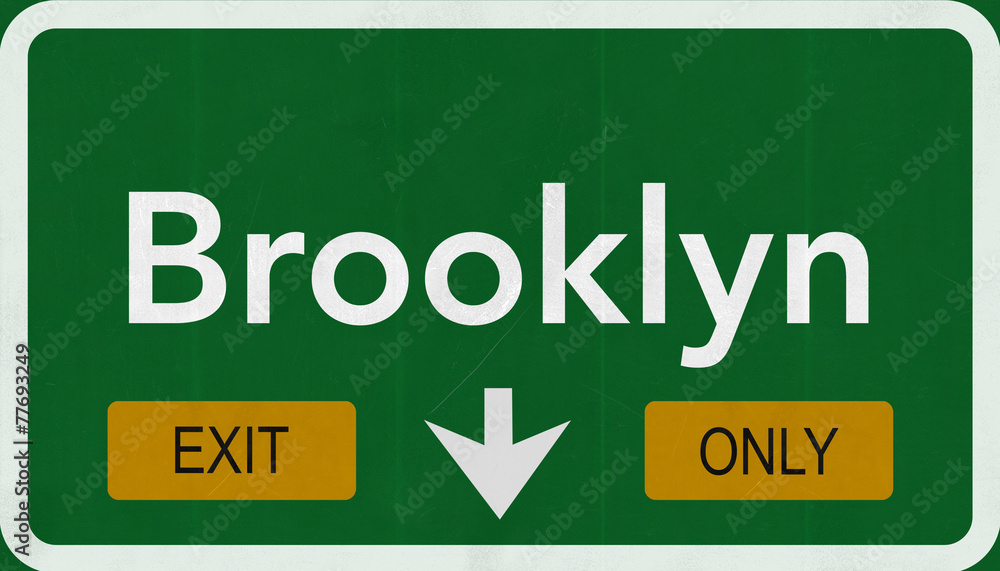 Brooklyn USA Exit Only Highway Sign Stock Illustration | Adobe Stock