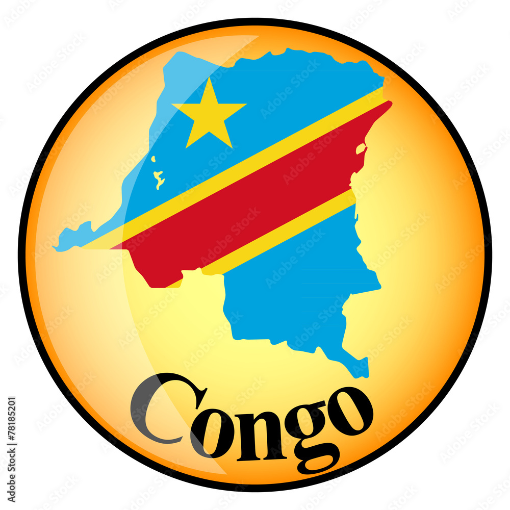 orange button with the image maps of Congo Stock Vector | Adobe Stock
