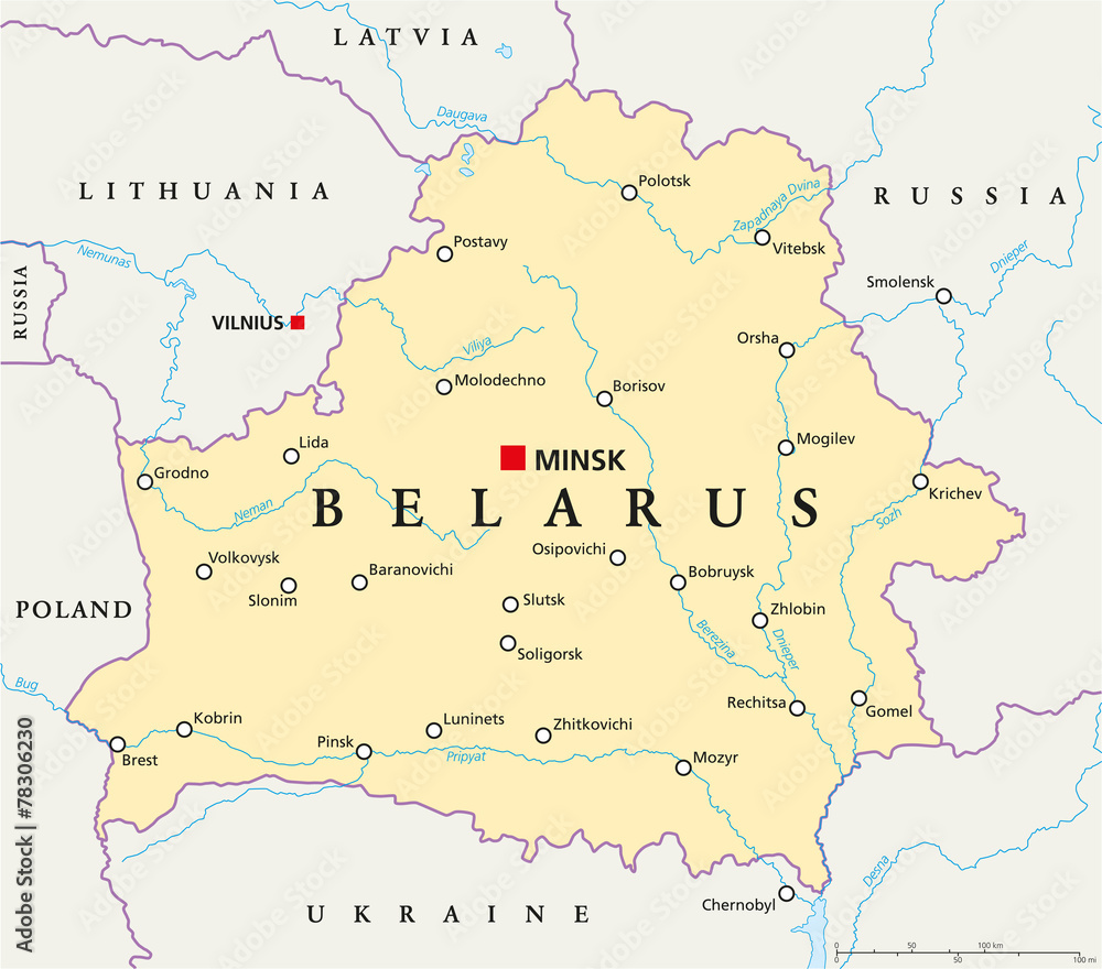 Belarus Political Map Stock Vector | Adobe Stock