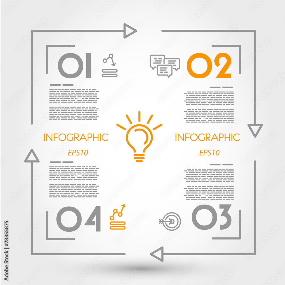 linear infographics square Stock Vector | Adobe Stock