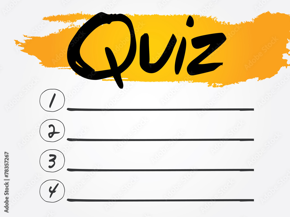 Quiz Blank List, vector concept background Stock Vector | Adobe Stock