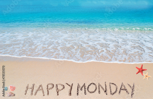 happy monday on a tropical beach Stock Photo | Adobe Stock