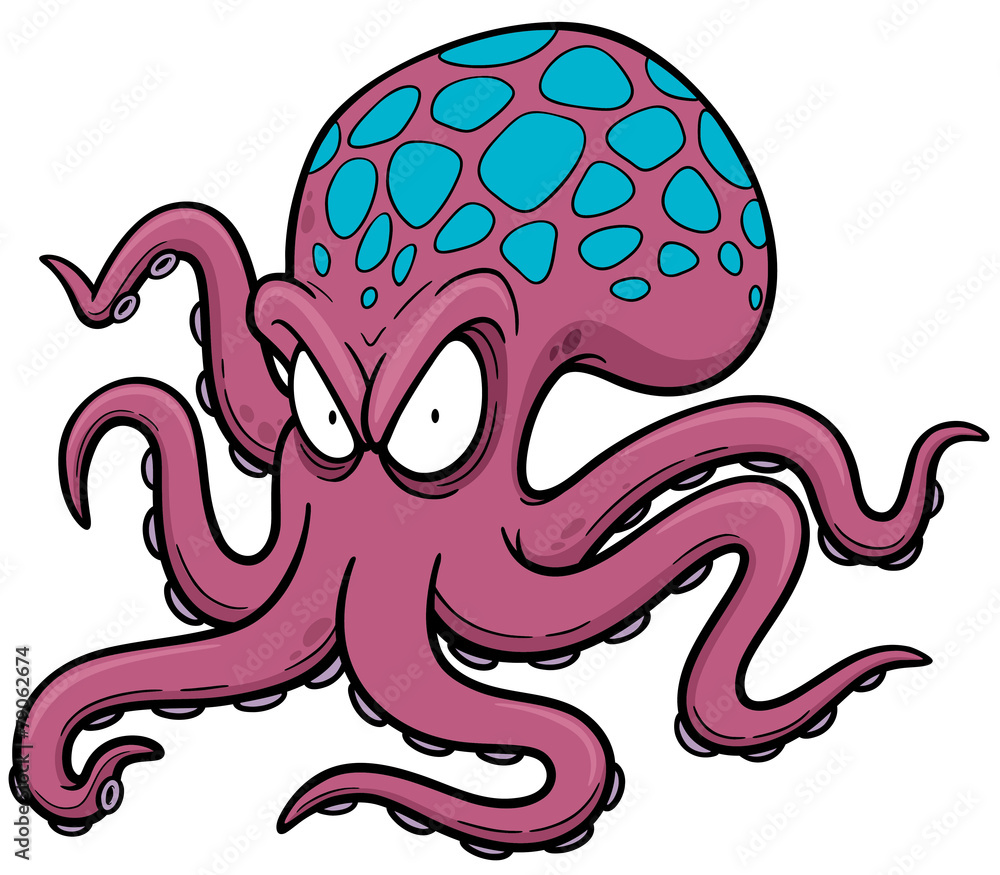 Vector illustration of Cartoon octopus Stock Vector | Adobe Stock