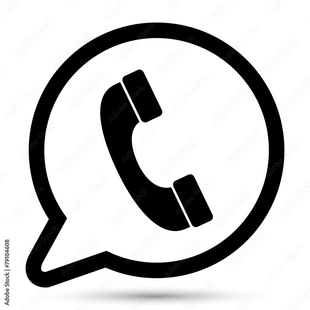 Vector bubble with phone icon Stock Vector | Adobe Stock