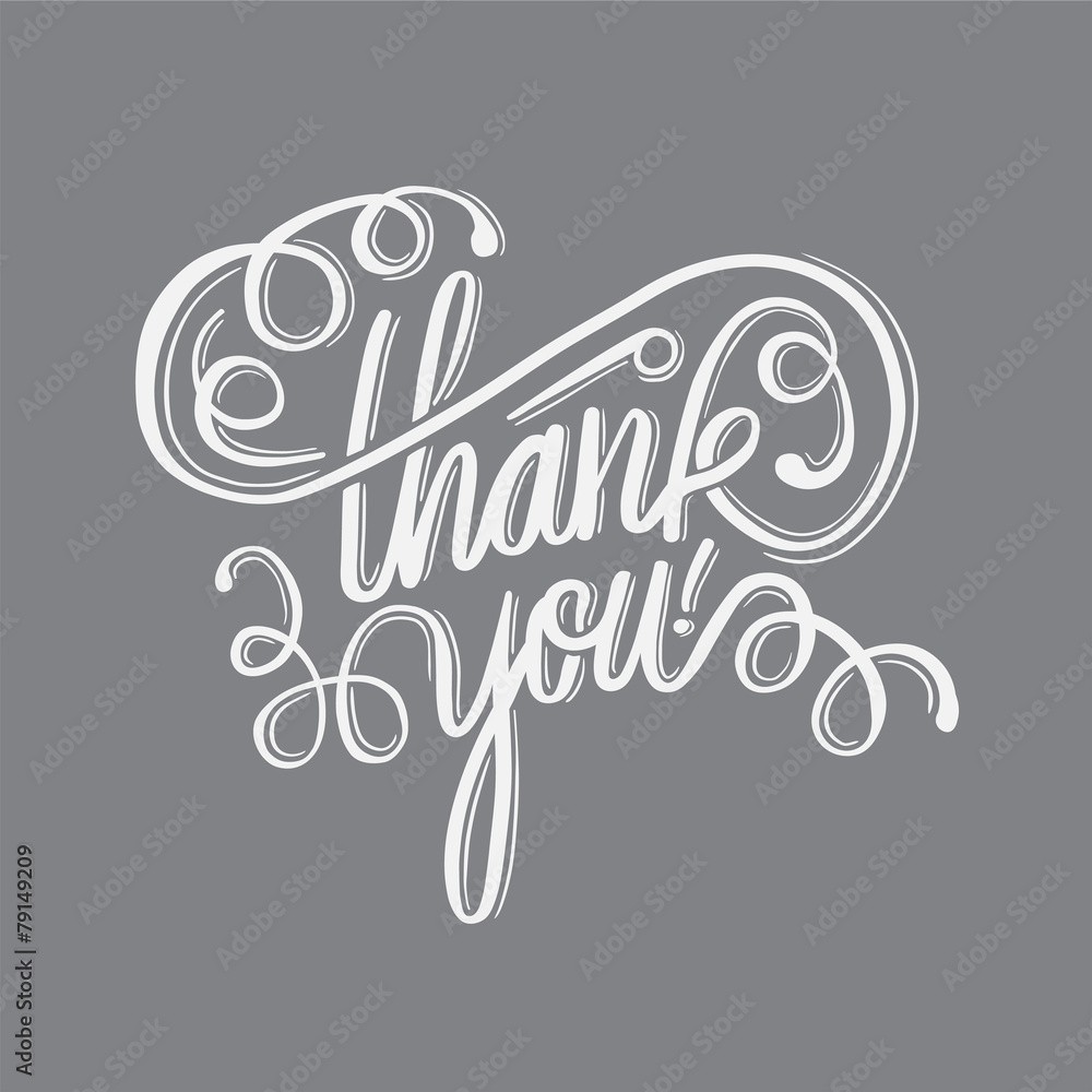Thank you in cursive script Stock Vector | Adobe Stock