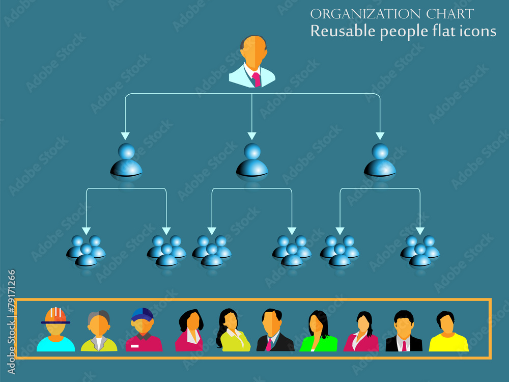 Organization hierarchy chart infographics Stock Vector | Adobe Stock
