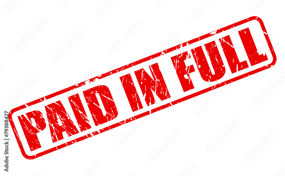 Paid in full red stamp text Stock Vector | Adobe Stock