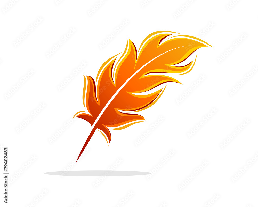 Feather Fire Flaming Stock Vector | Adobe Stock