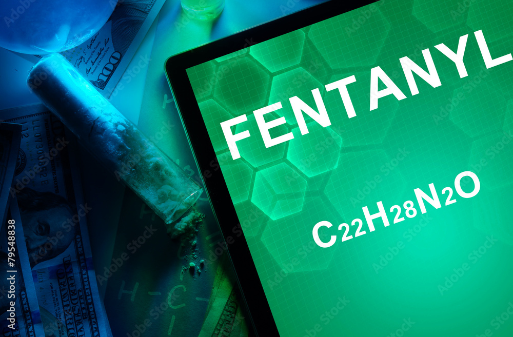 Tablet with the chemical formula of fentanyl. Stock Photo | Adobe Stock