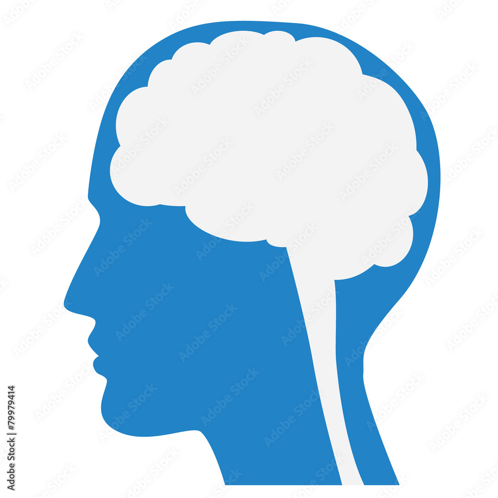 Human Head Profile With Brain