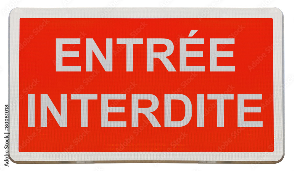 panneau rectangulaire entrée interdite Stock Photo | Adobe Stock