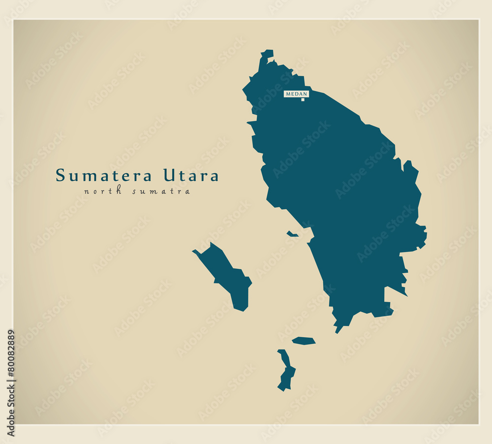 Modern Map - Sumatera Utara ID Stock Vector | Adobe Stock