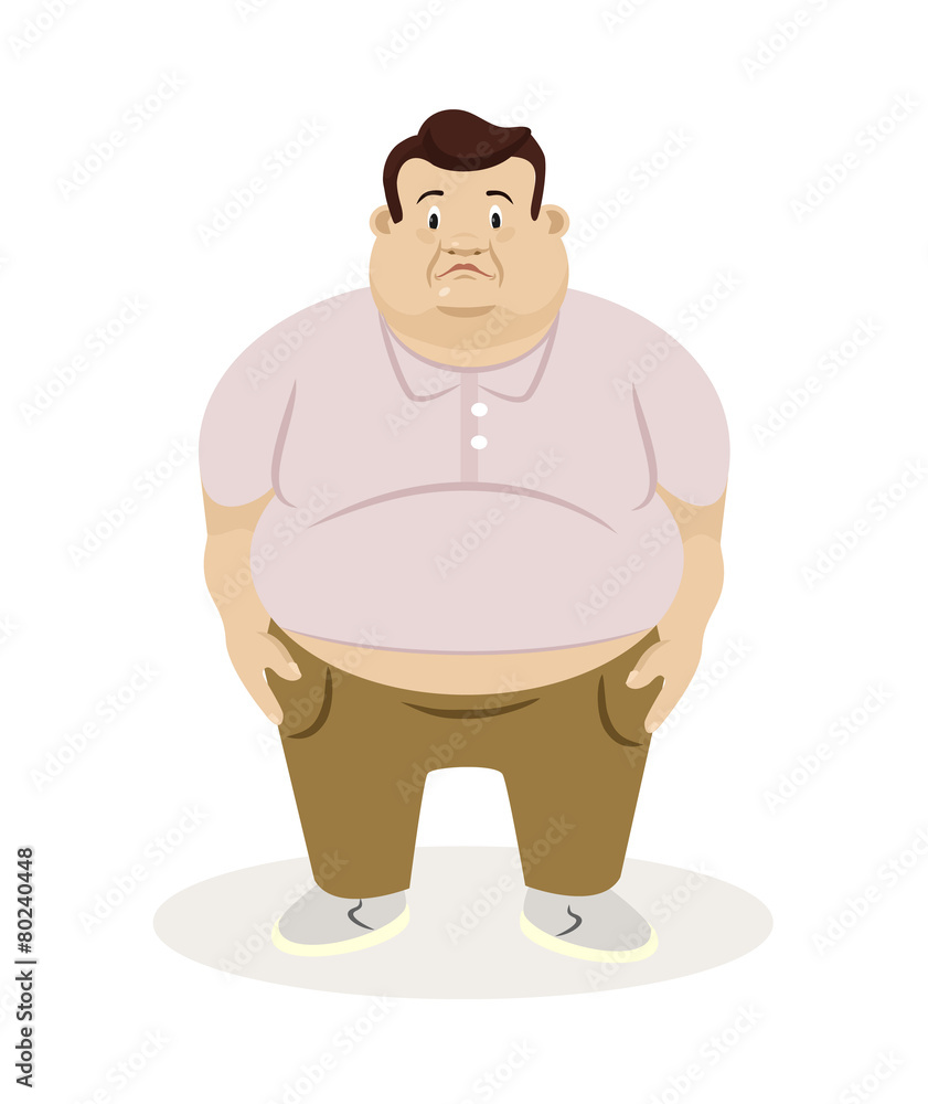 Fat man. Vector flat illustration Stock Vector | Adobe Stock
