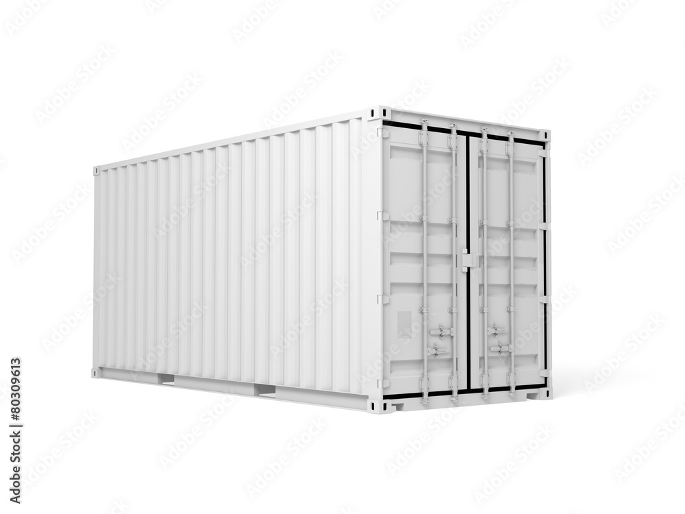 White cargo container isolated on white background Stock Illustration ...