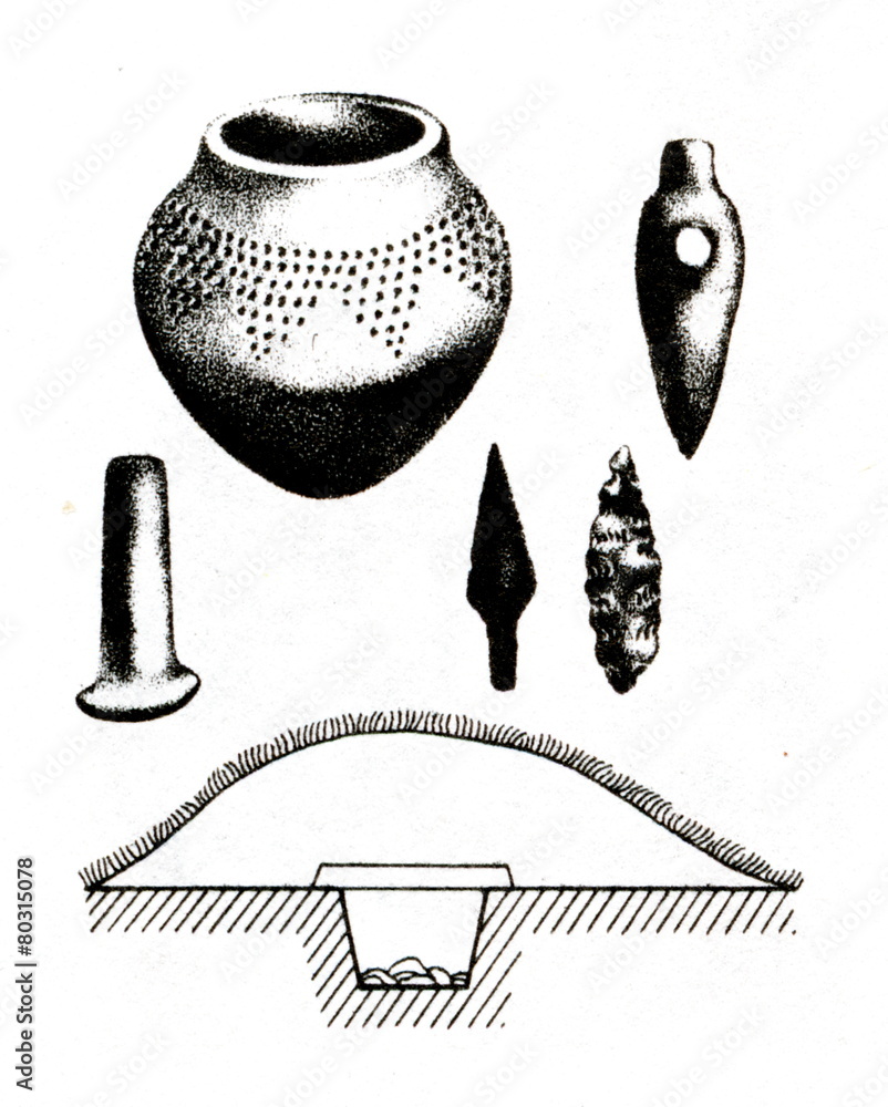 Grave goods of Yamna or Pit Grave Culture Stock Illustration | Adobe Stock