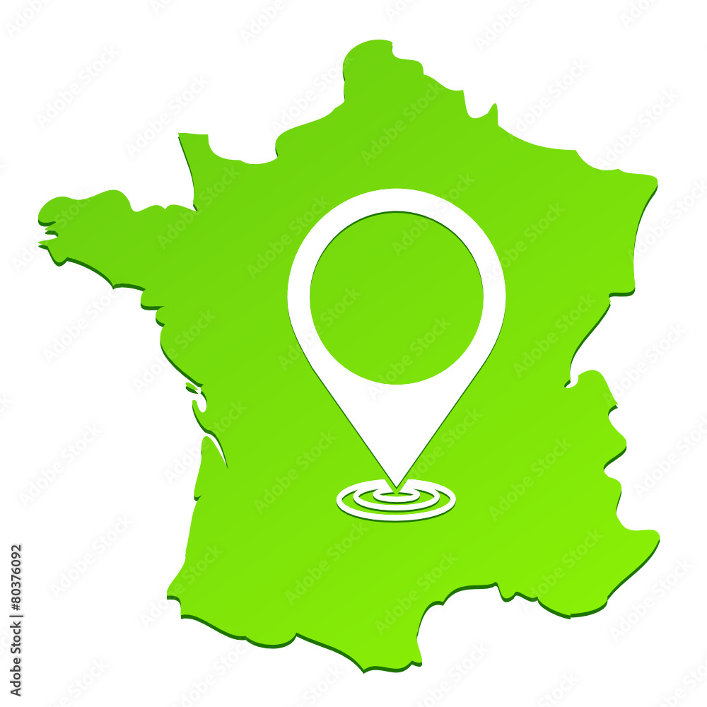 carte de france verte symbole géolocalisation Stock Vector | Adobe Stock