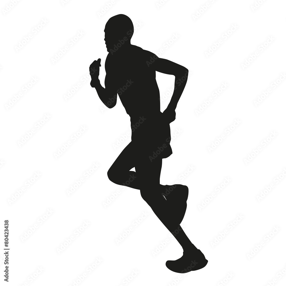 Marathon runner silhouette Stock Vector | Adobe Stock