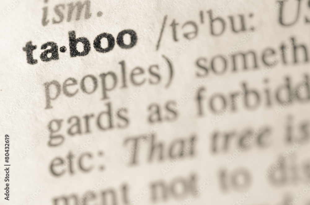 Dictionary definition of word taboo Stock Photo | Adobe Stock