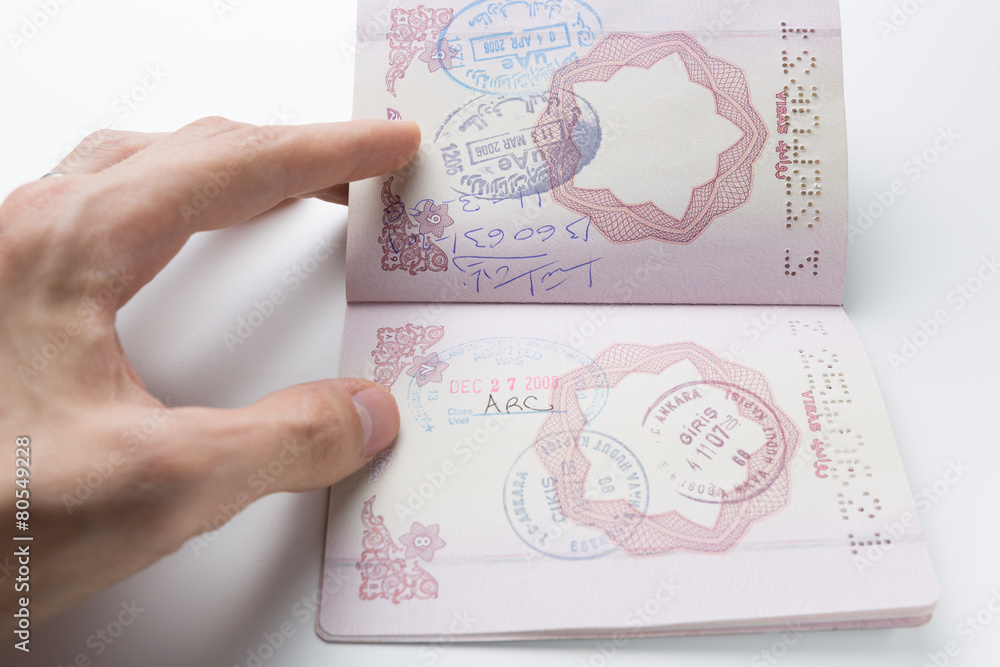 Inside of Iranian Passport with Departure/Arrival Stamps Stock Photo ...